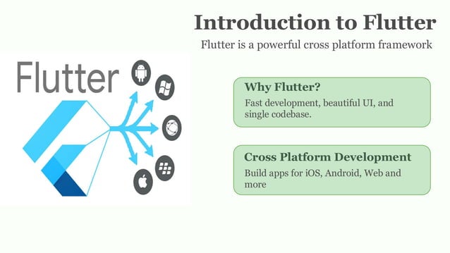 flutter framework android app development presentation with projects images included | PDF
