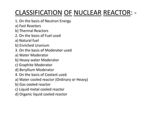 POWER SYSTEMS PPT OF NUCLEAR REACTORS AND THEIR TYPES | PPT