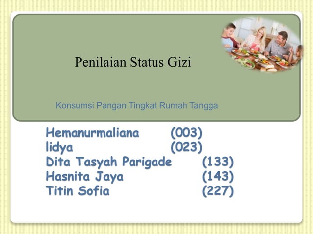 POWER POINT PRESENTATION PENILAIAN STATUS GIZI | PPTX