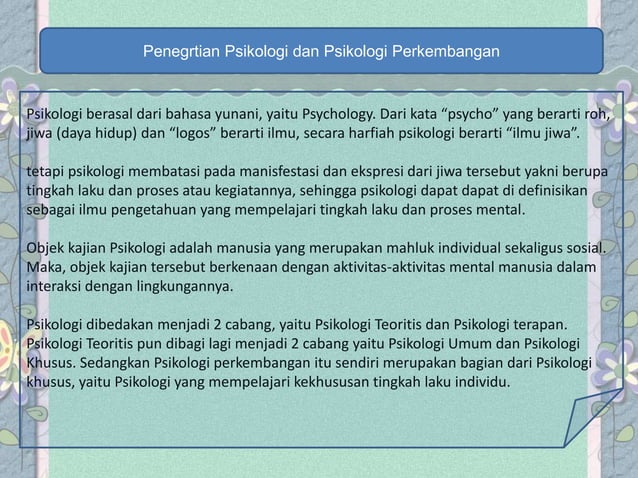 psikologi perkembangan | PPTX