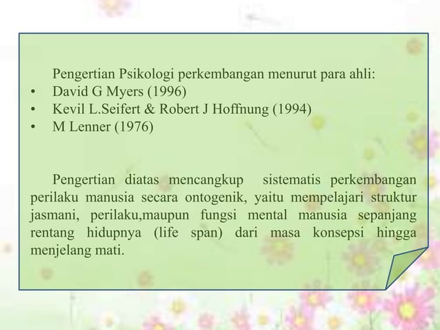 psikologi perkembangan | PPTX