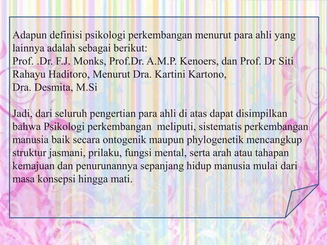 psikologi perkembangan | PPTX