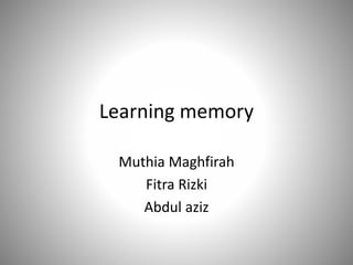 Ppt psi faal (learning and memory) | PPT
