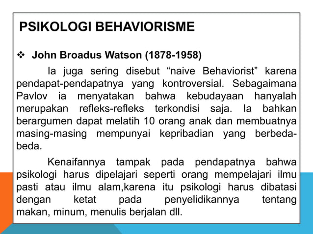 Ppt psikologi purposif, refleksisme dan behaviorisme | PPTX