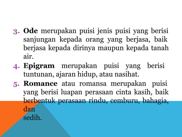 PPT PUISI untuk kelas X yang berisi penjelasan tentang puisi | PPTX