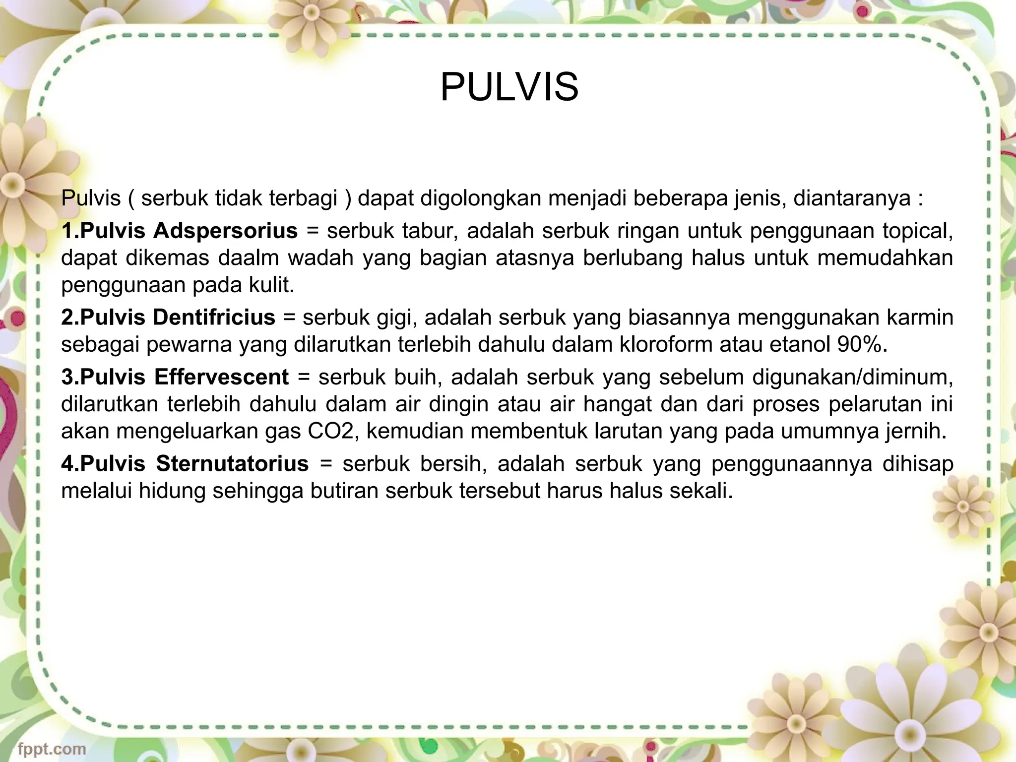 materi pulvis dan pulveres untuk SMKS Farmasi | PPT