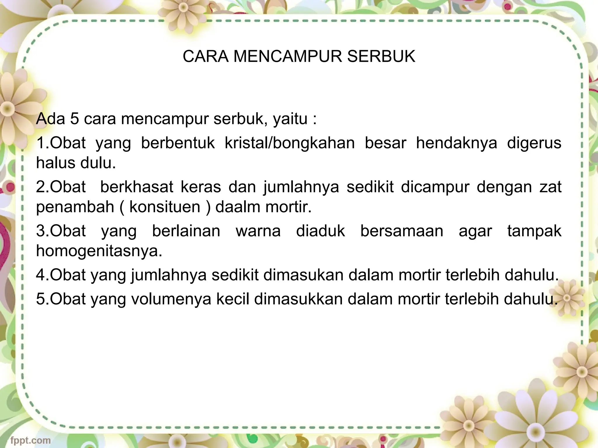 materi pulvis dan pulveres untuk SMKS Farmasi | PPT