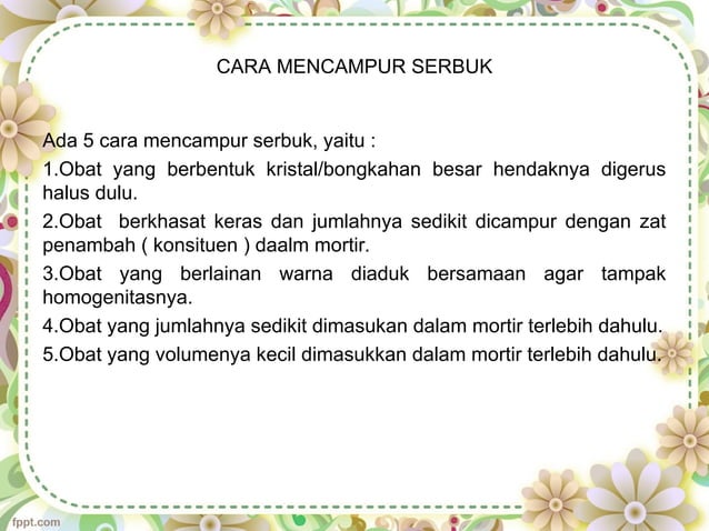 materi pulvis dan pulveres untuk SMKS Farmasi | PPT