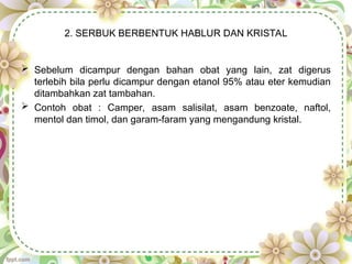 materi pulvis dan pulveres untuk SMKS Farmasi | PPT