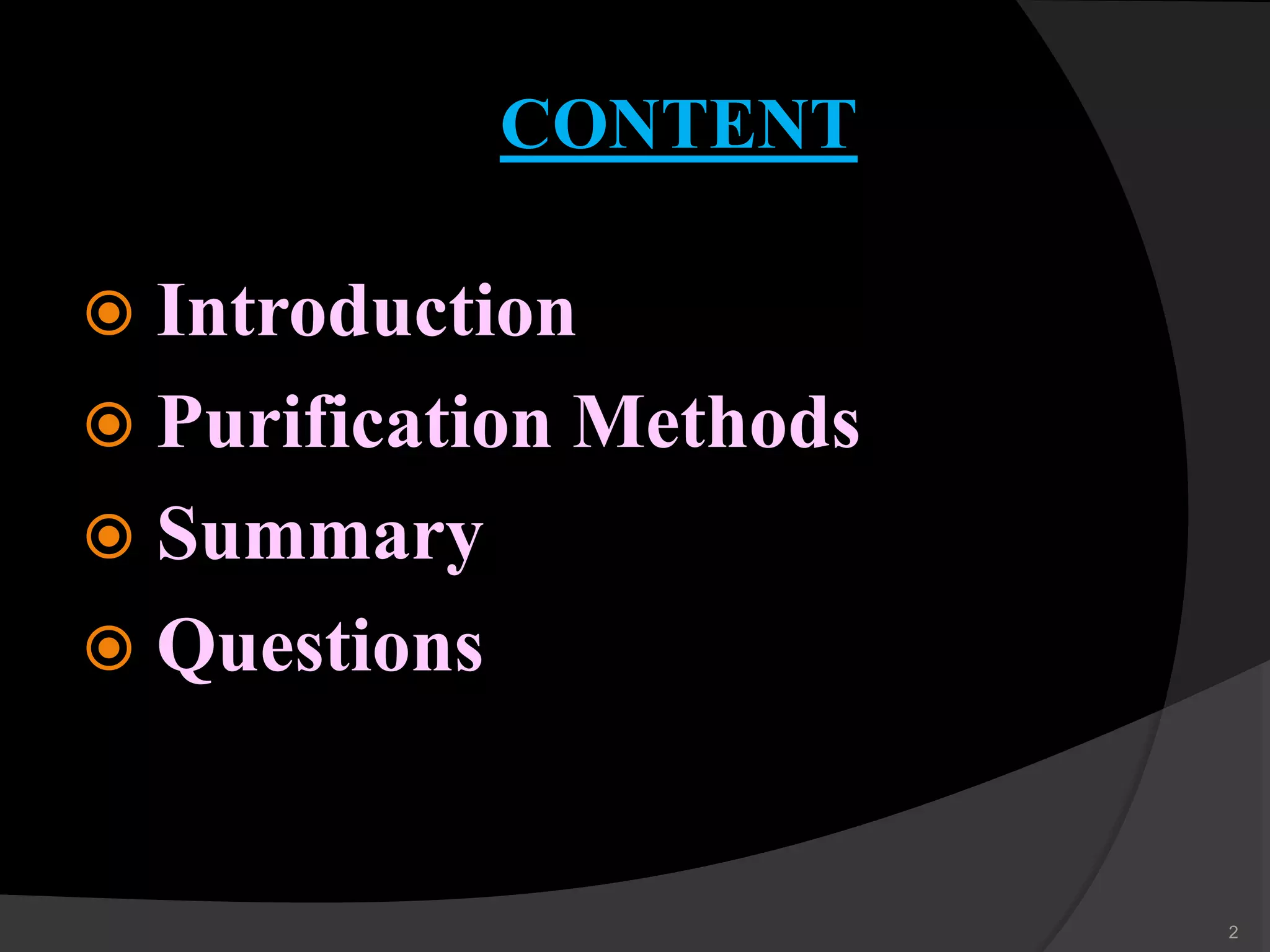 Ppt purification of organic compounds | PPT