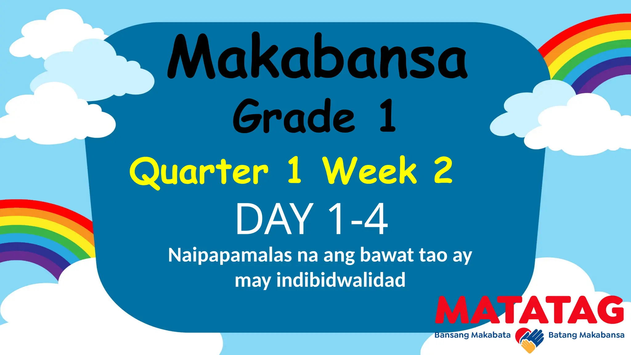 PPT Q1 Week2 Grade 1 MAKABANSA MATATAG.pptx poweerpoint | PPTX