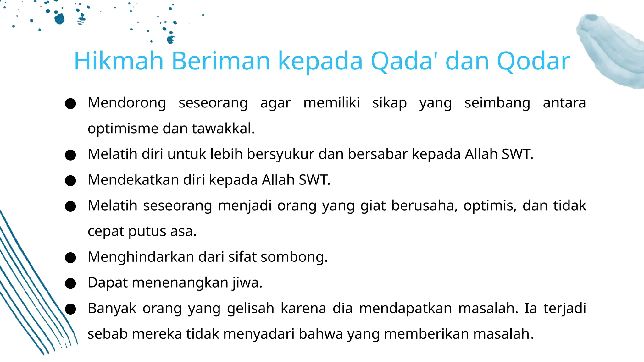 qada dan qadar dalam pendidikan agama islam uinsa materi | PPT