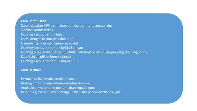 NASKAH LOMBA APE DARI BAHAN BEKAS: PERMAINAN BONEKA BERHITUNG | PPTX
