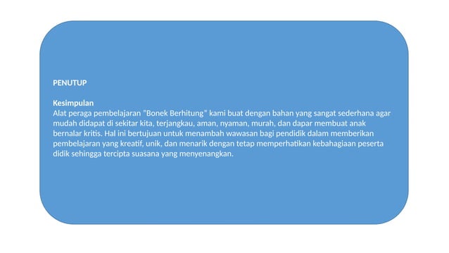 NASKAH LOMBA APE DARI BAHAN BEKAS: PERMAINAN BONEKA BERHITUNG | PPTX