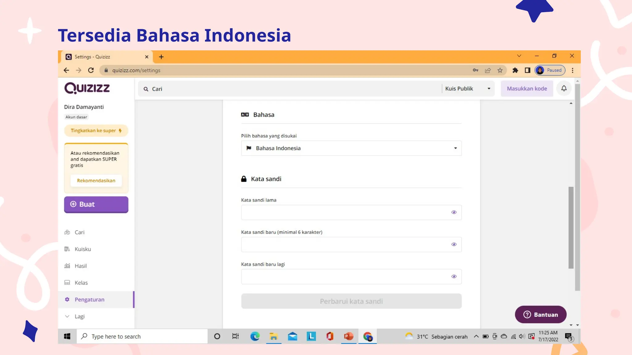 PPT QUIZIZZ BERBASIS TEKNOLOGI UNTUK PEMBELAJARAN | PPTX
