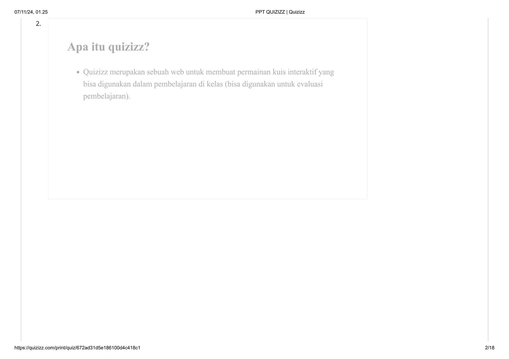 tata cara pembuatan quizzis PPT QUIZIZZ _ Quizizz pdf | PPT