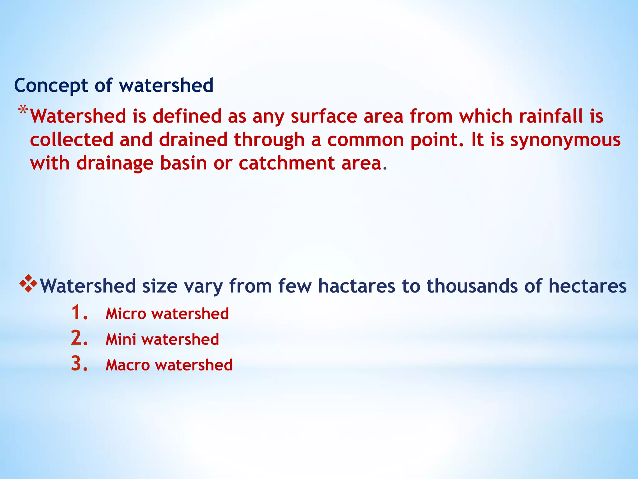 Rainfed Agriculture management : watershed management | PPTX