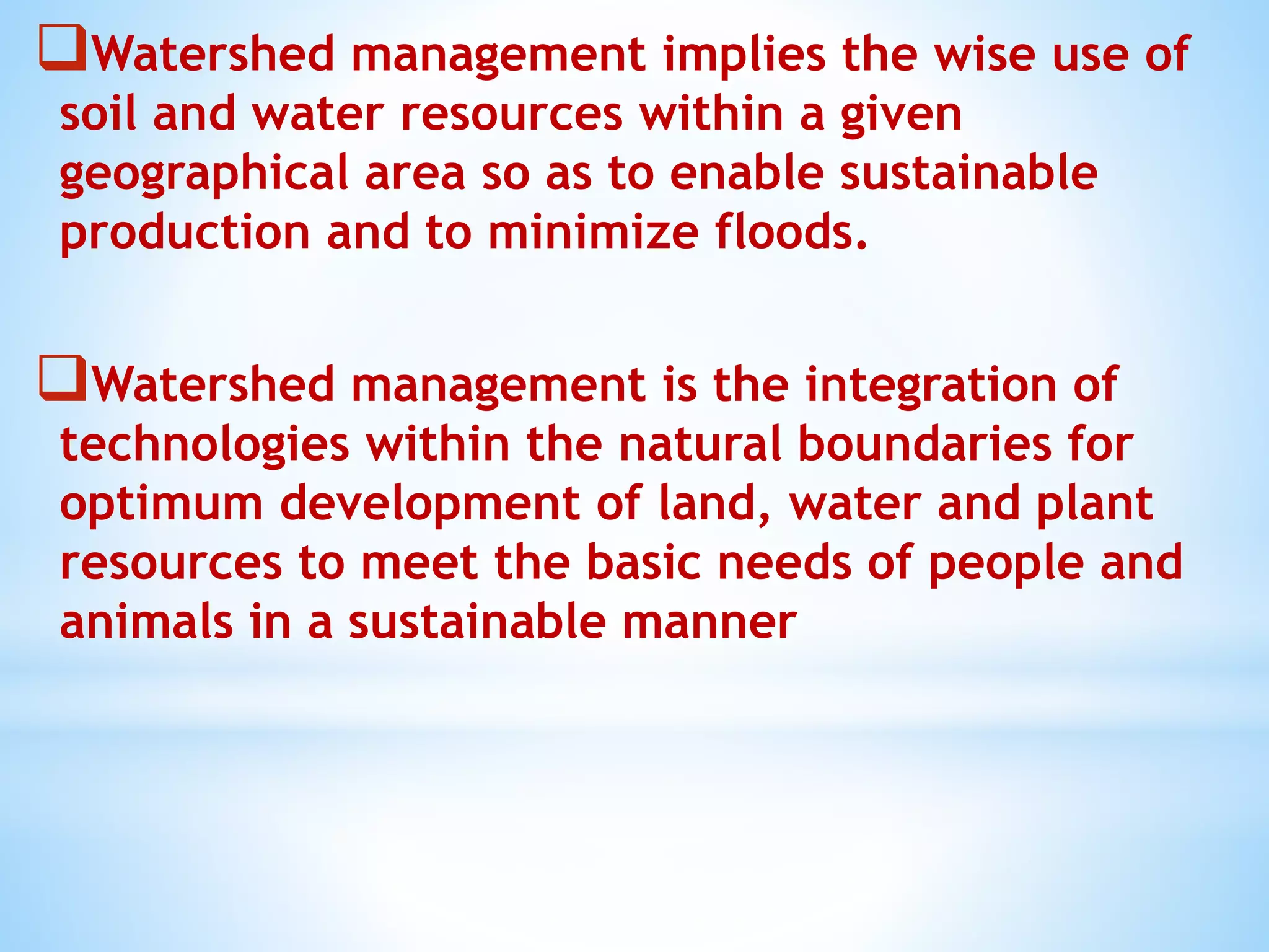 Rainfed Agriculture management : watershed management | PPTX