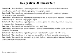 Presentation on Ramsar sites & their conservation in India | PPTX