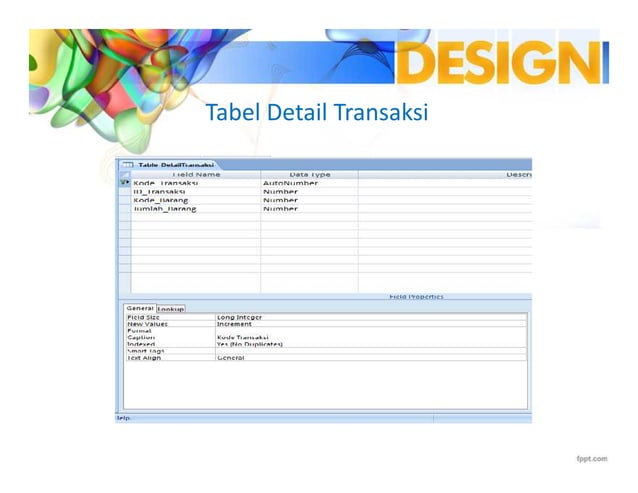Ppt rancangan table dan form pada ms.access | PDF