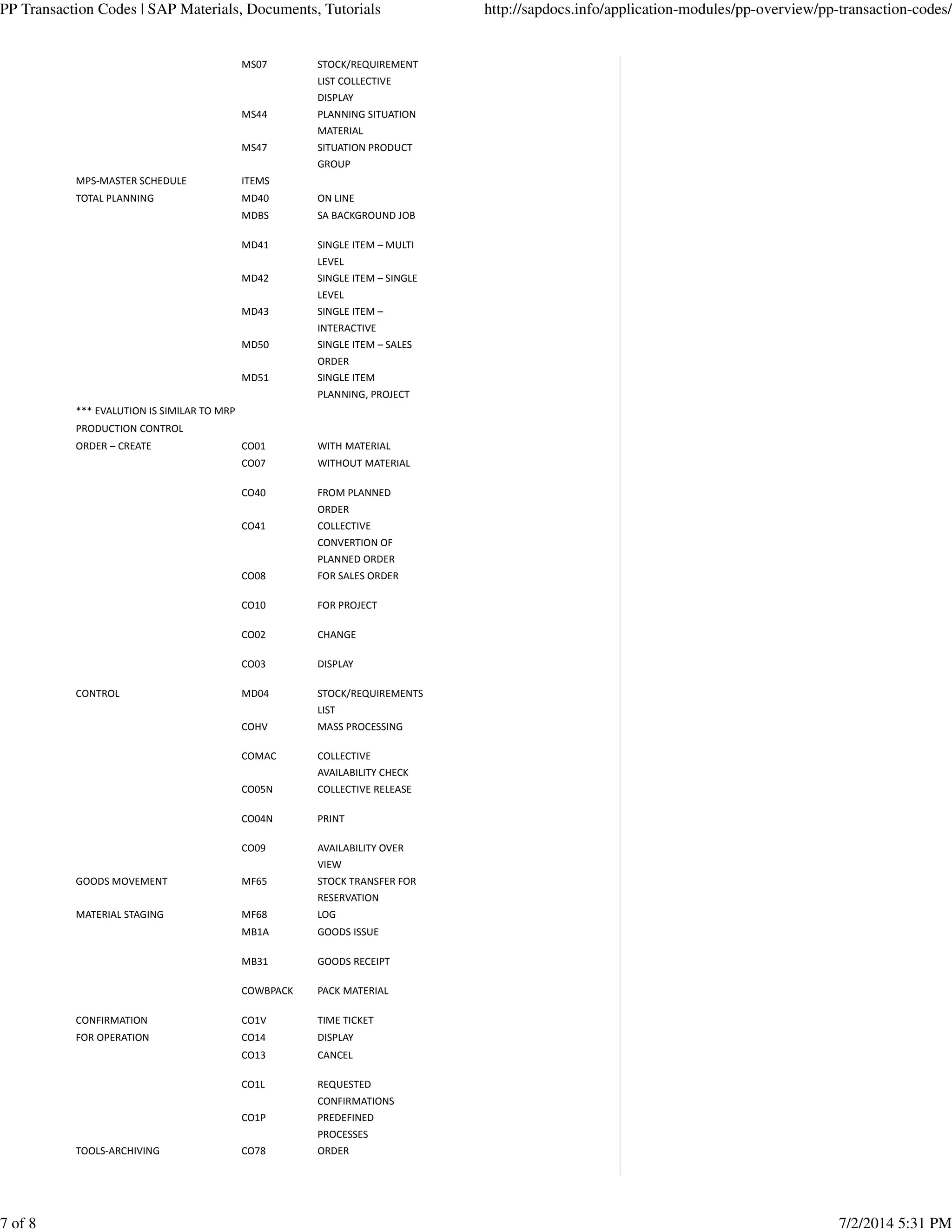 Pp transaction codes sap materials, documents, tutorials | PDF ...