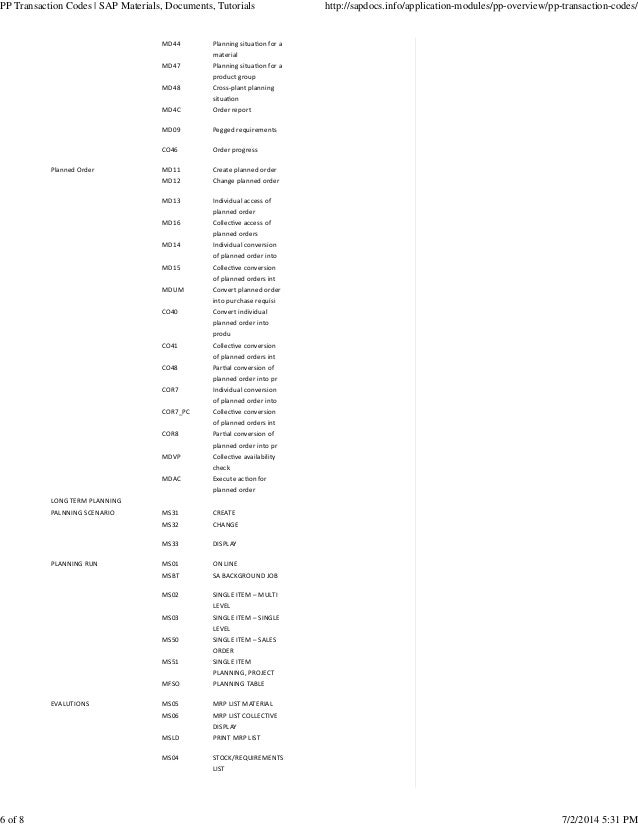 Pp transaction codes sap materials, documents, tutorials