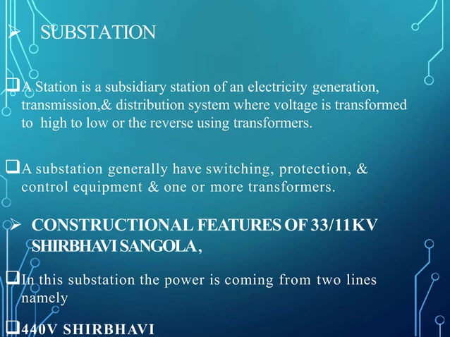 PPT ON 33/11KV SUBSTATION | PPTX