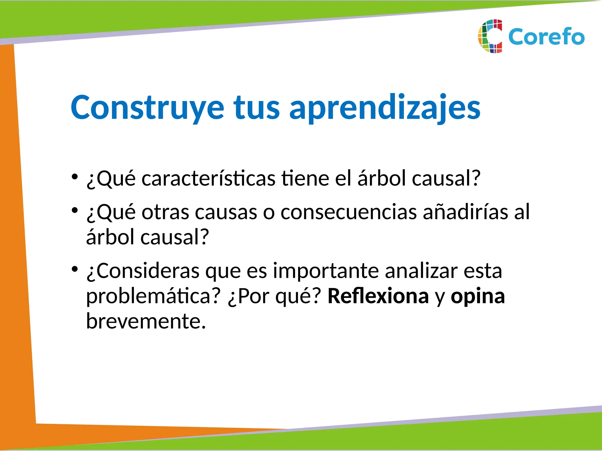Árbol causal un organizador visual que se usa para organizar la ...