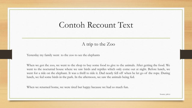 PPT RECOUNT TEXT KLS 8 a Type of Recount Text / Jenis Recount Text | PPT