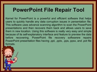 Repair Corrupt PPT File By Using PPT Recovery Tool | PPT