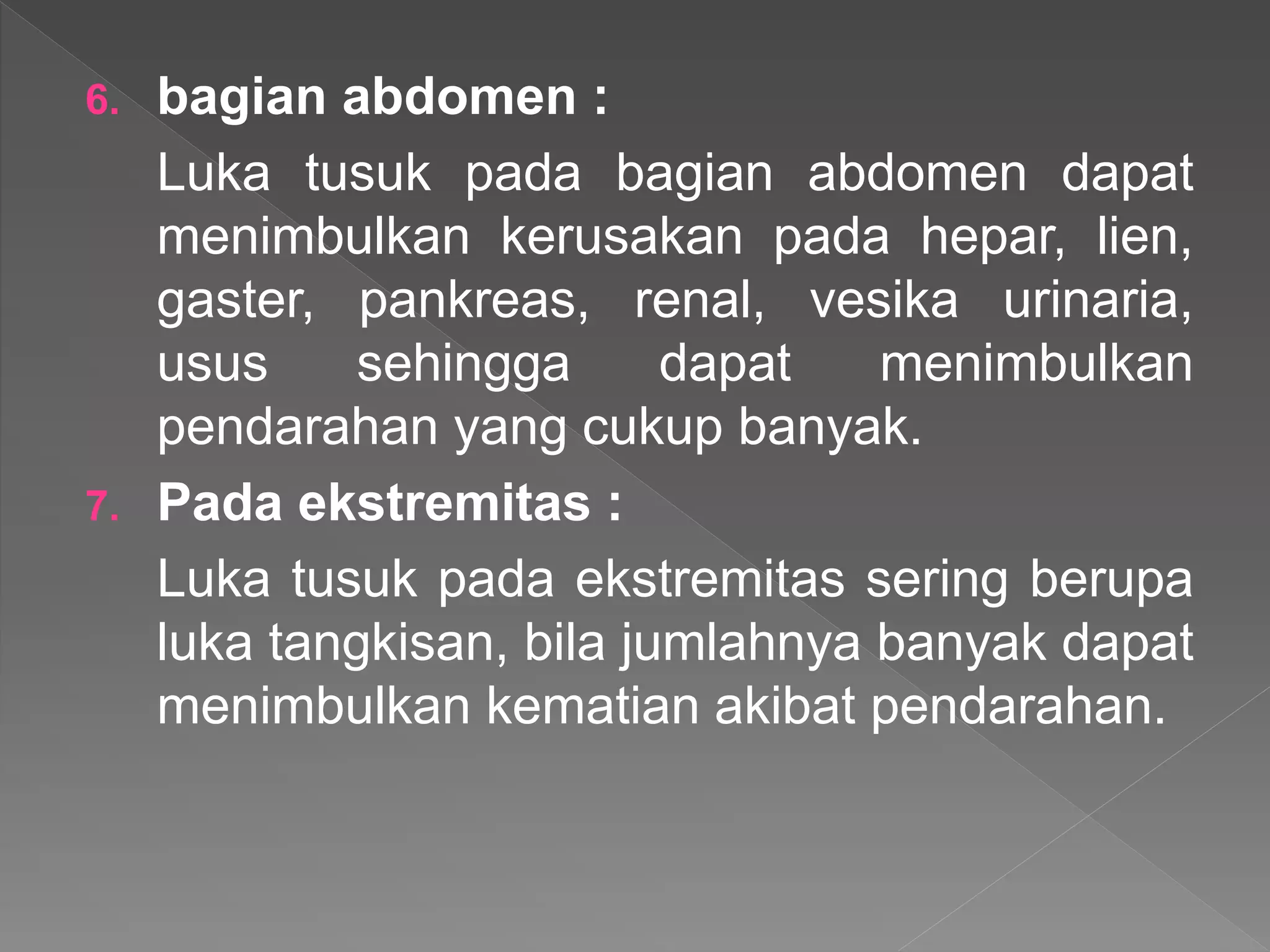 luka akibat benda tajam | PPTX