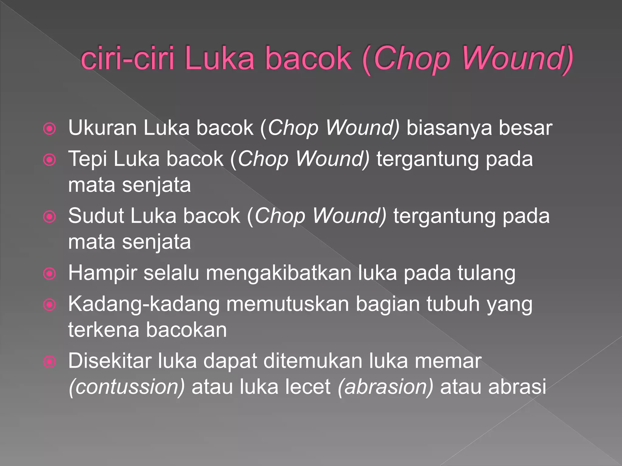 luka akibat benda tajam | PPTX