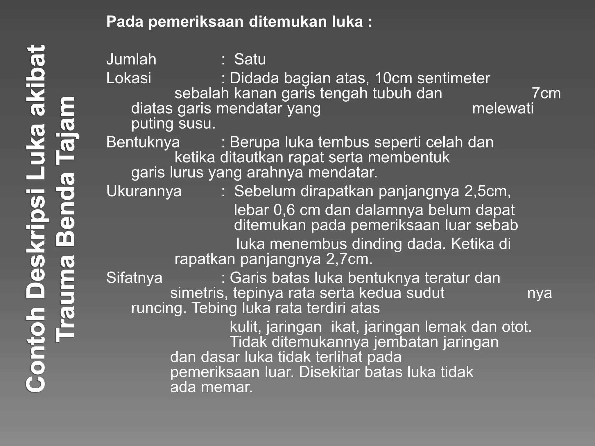 luka akibat benda tajam | PPTX