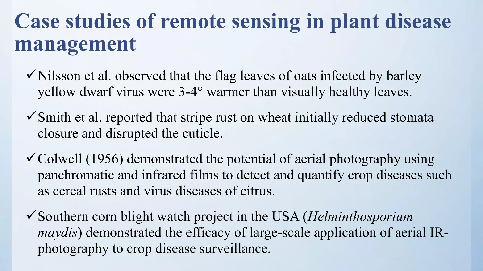 Remote Sensing - A tool of plant disease management | PPTX