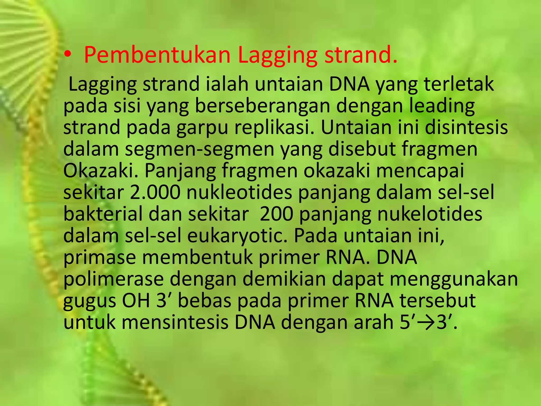Ppt replikasi DNA | PPTX