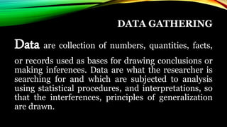 Data Gathering, Sampling, Data Management and Data Integrity | PPTX