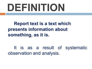 Report Text for Reading | PPT