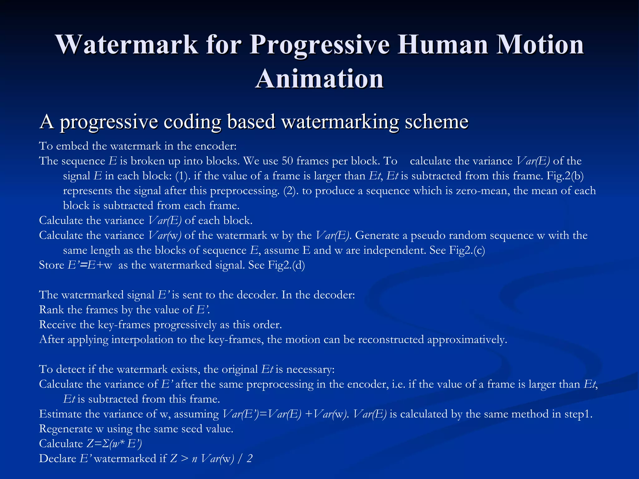 Iterative Frame Decimation and Watermarking for Human Motion Animation ...