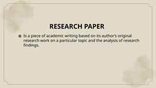 PowerPoint Presentation that is crucial in writing a research for ...