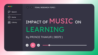 PPT on IMPACT of music on studies and enviornment | PPTX | Music ...