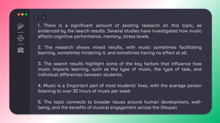 PPT on IMPACT of music on studies and enviornment | PPTX