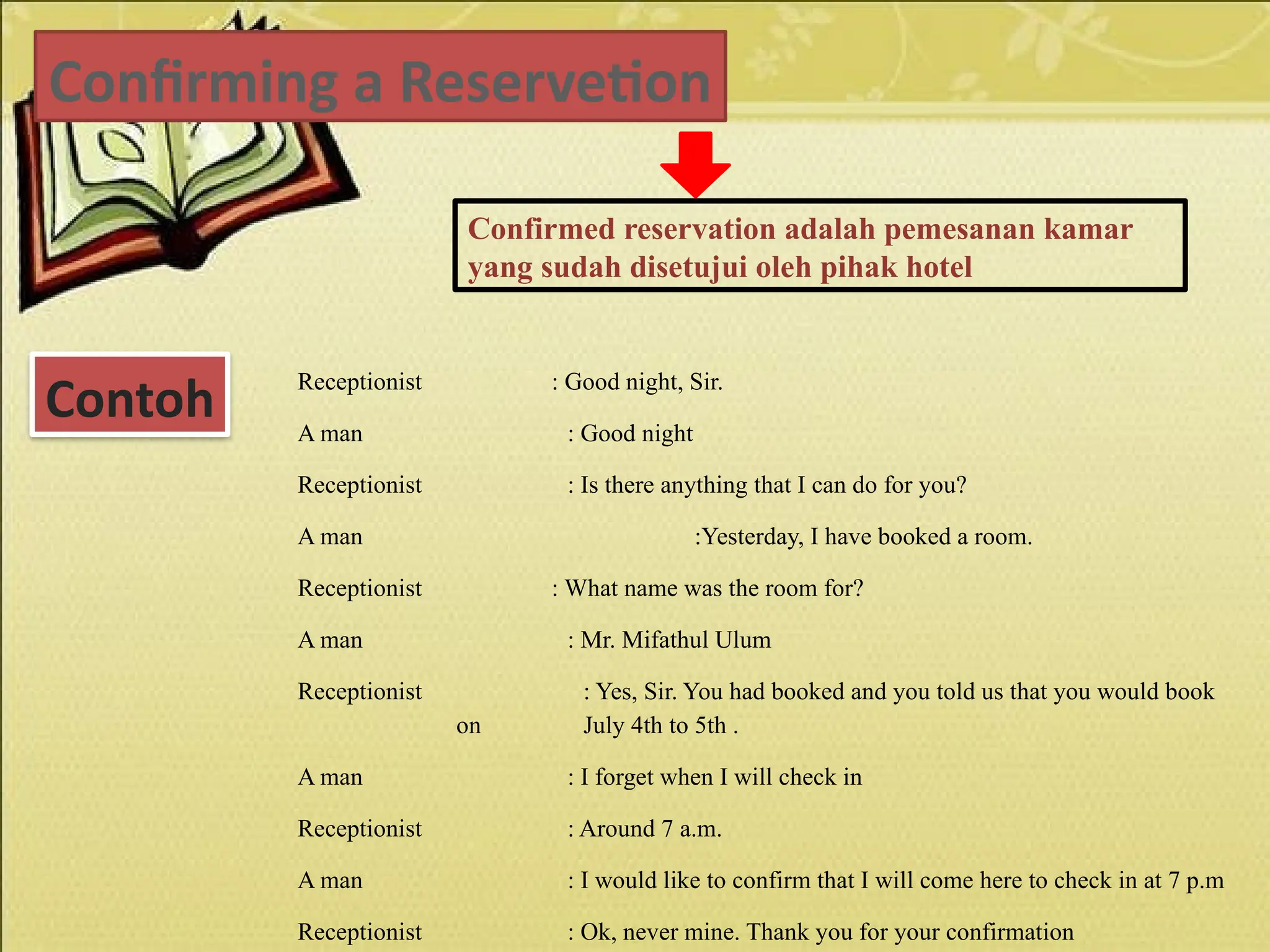 Reservation in English - English language for Beginner.pptx