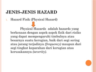 ppt Resiko Dan Hazard.pptx kesehatan dan keselamatan kerja | PPTX