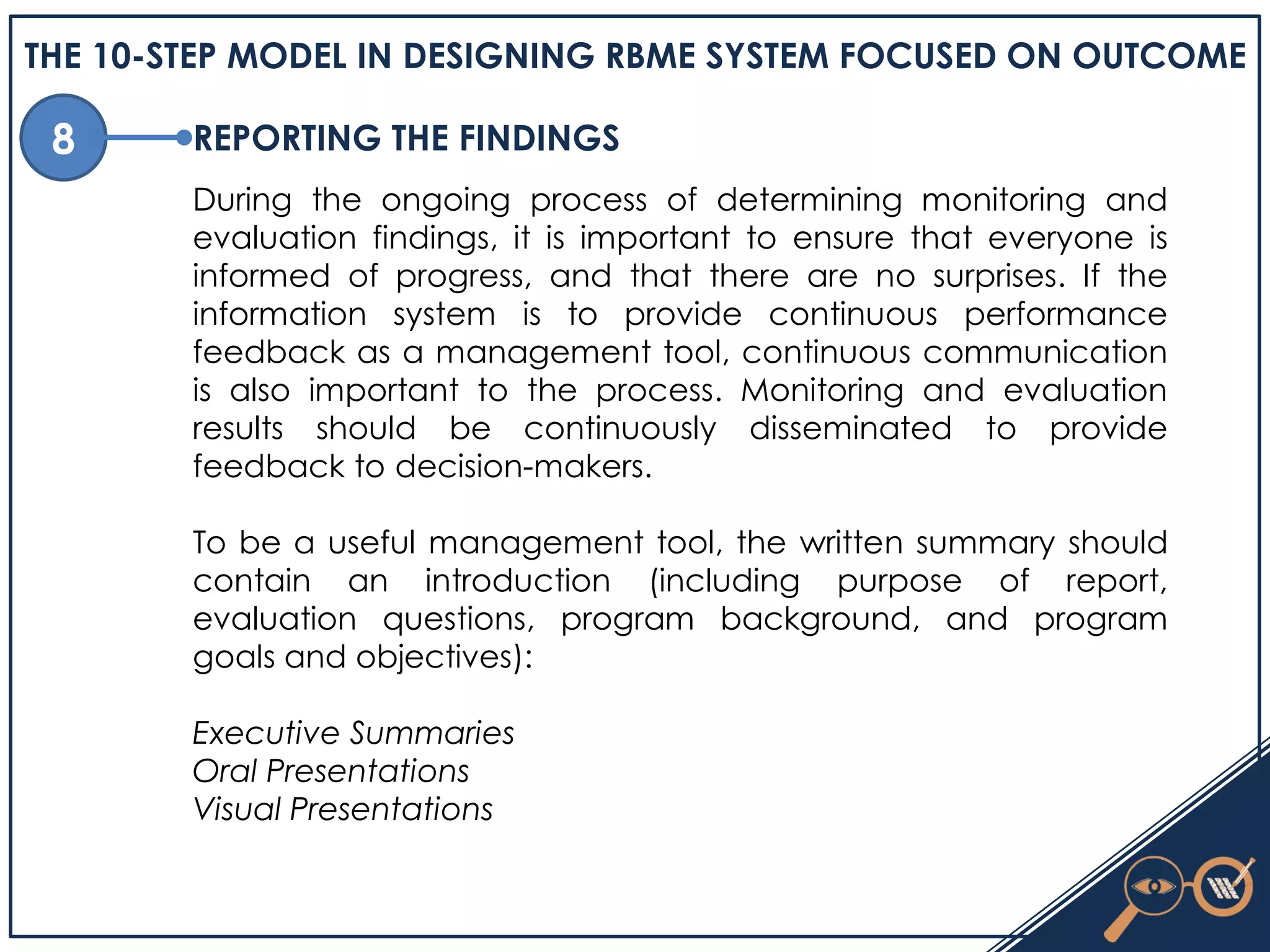 Ppt results based-monitoring-and-evaluation-g-dela-cruz | PDF