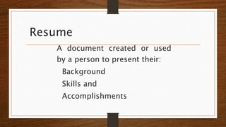 Power Point Presentation Resume SHS.pptx