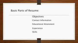 Power Point Presentation Resume SHS.pptx