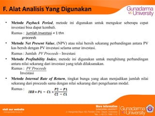 ANALISIS STUDI KELAYAKAN BISNIS PADA TOKO ACCU MUHIDIN | PPT