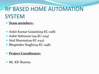 Ppt rf based home automation system 1 | PPT