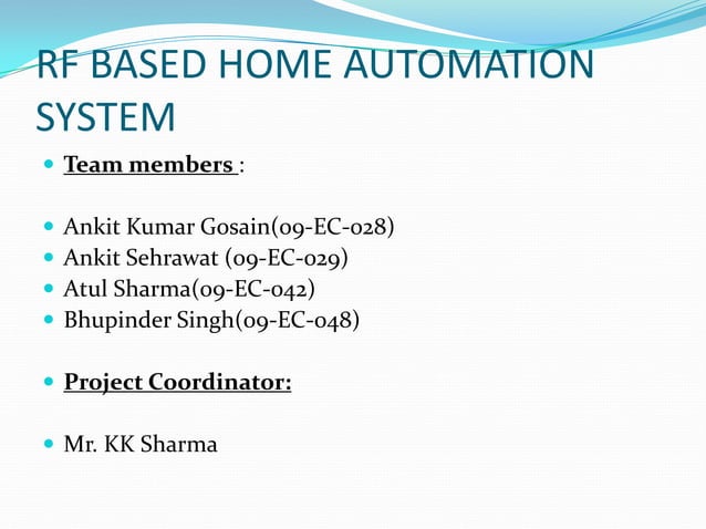 Ppt rf based home automation system 1 | PPT