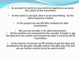 Ppt rf based home automation system 1 | PPT